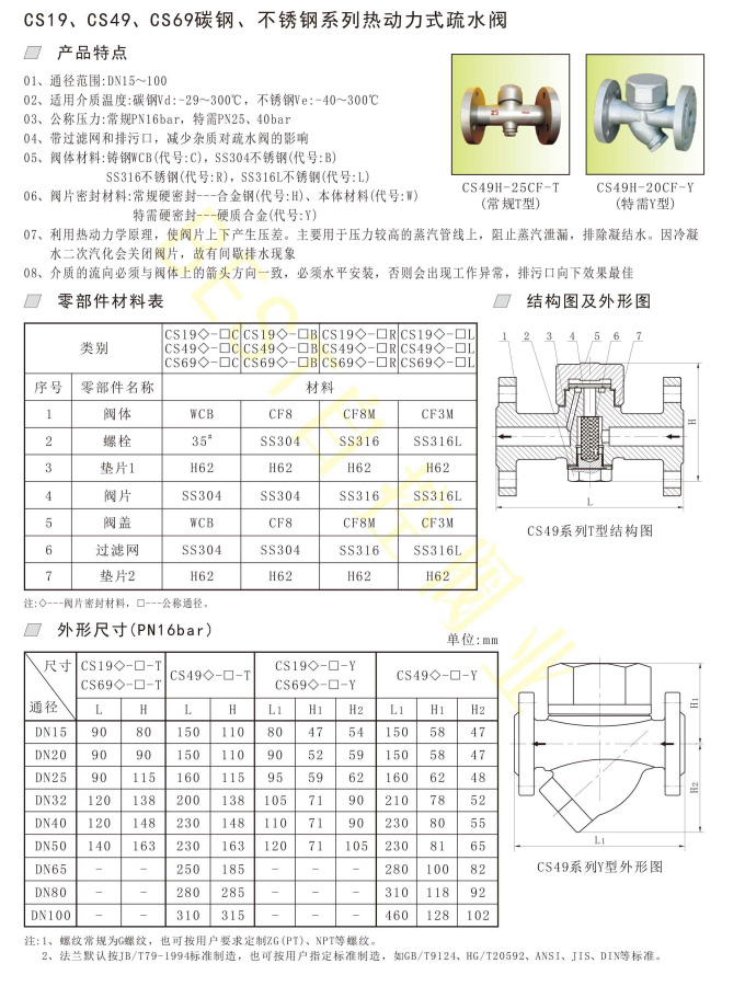 北四特-CS19、CS49、CS69碳钢、不锈钢系列热动力式疏水阀- 疏水阀-电磁阀,电动阀,气动阀,安全阀,调节阀,球阀,蝶阀,止回阀—上海 ...